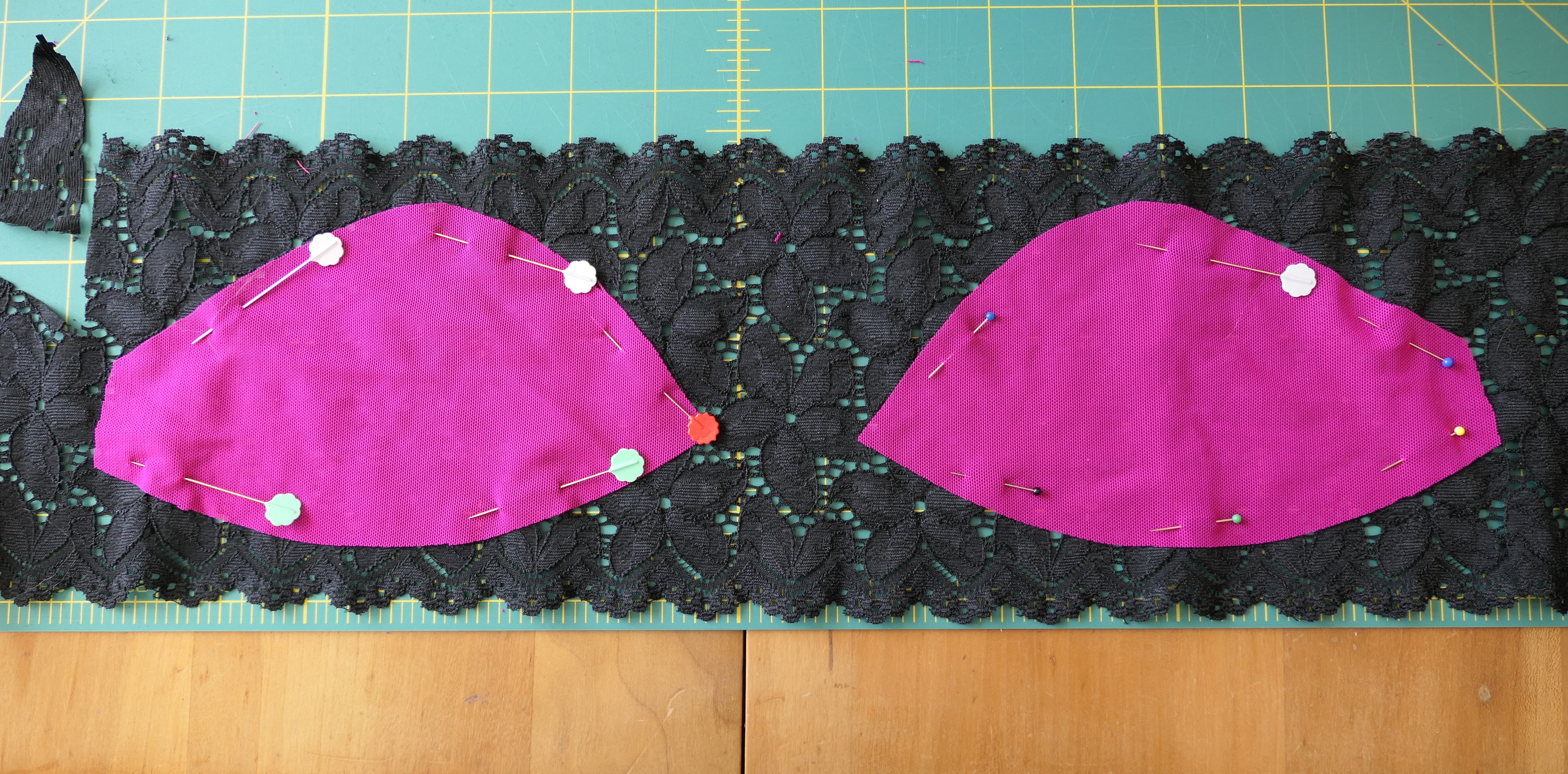 Black and Pink Lace Bra and Panties – Bra from Pin-up Girls Patterns ...