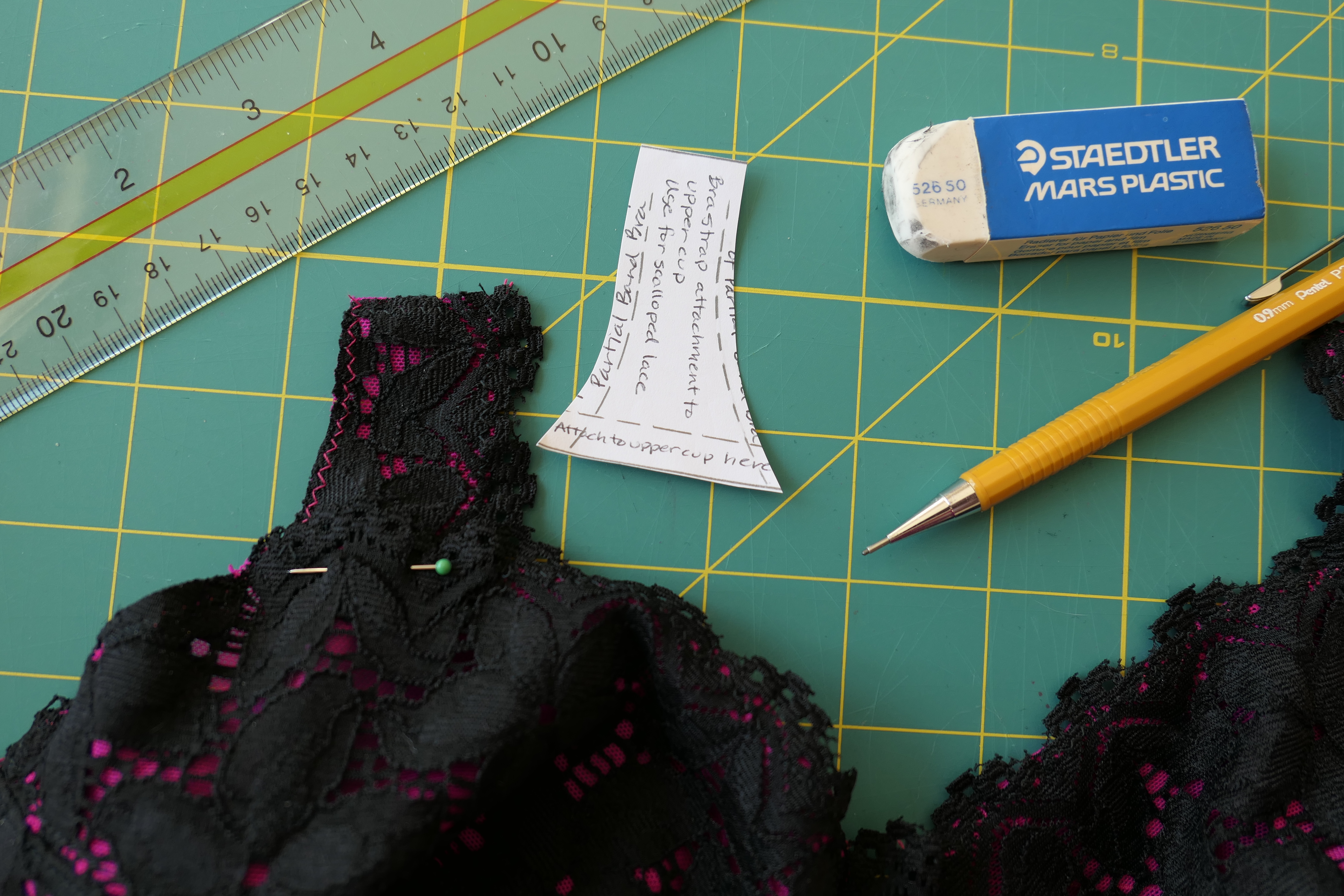 Black and Pink Lace Bra and Panties – Bra from Pin-up Girls Patterns ...